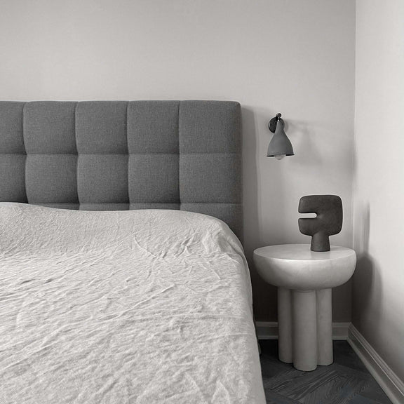 Crown Table, Tall - Bone White | Minimalist Fiber Concrete Side Table ...